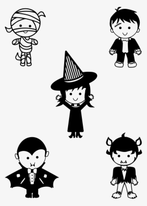 Big Image - Halloween Cute Clipart Black And White PNG Image ...
