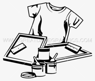 Screen Print Production Ready - Screen Printing Clipart Black And White ...