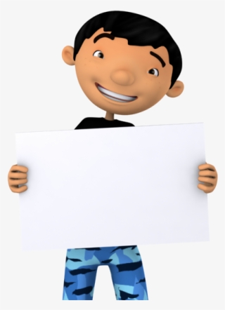 Boy Superhero Holding A Blank Sign - Superhero Kid Clipart PNG Image ...