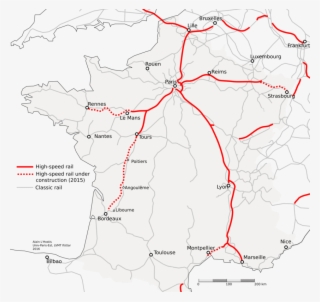 Map Of French High-speed Rail Network Opened And Under - Fabricant ...