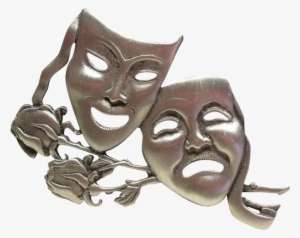 Comedy Tragedy Mask Jj Pin Brooch Jonette - Comedy And Tragedy Mask ...