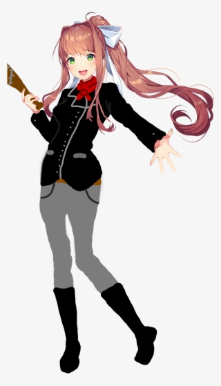 "pretty " Pose Monika - Doki Doki Literature Club Monika Sprites PNG ...