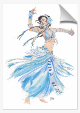 Blue Belly Dancer - Belly Dancer Drawing PNG Image | Transparent PNG ...