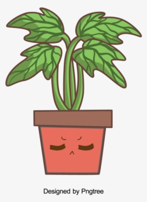 Cartoon Hand-painted Simple Flower Pot Flower Design, - Design PNG ...