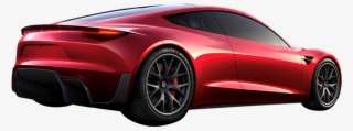 Tesla In Red From The Side - Tesla Roadster Matte Black PNG Image ...