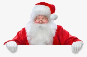 Being Good For Santa - Santa Claus Holding Banner PNG Image ...