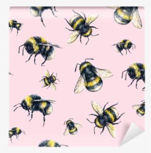 Bumblebee On A Pink Background - Drawing PNG Image | Transparent PNG ...