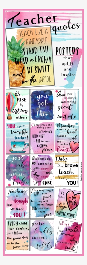Teacher Quotes Posters To Uplift, Inspire And Motivate - Teacher PNG ...