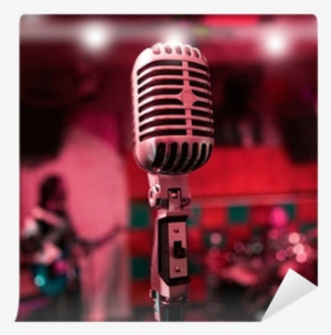 Musical Background With Music Band And Vintage Microphone - Music PNG ...
