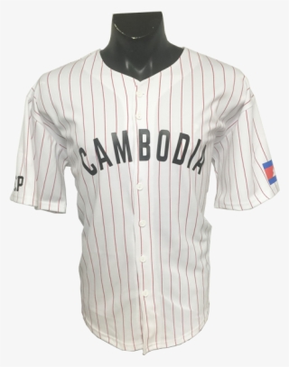 Image Of Rep Cambodia Pin Striped Baseball Jersey - Cambodian Baseball ...