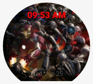 Iron Man Cap & Ultron Watch Face Preview PNG Image | Transparent PNG ...