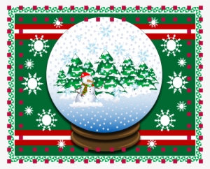 An Illustration Of A Snow Globe Containing A Snowman - Christmas Tree ...