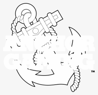 Anchor Gaming 01 Logo Black And White - Line Art PNG Image ...