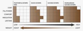 Down, Feather And Synthetic Filling Comparison Chart - Number PNG Image ...