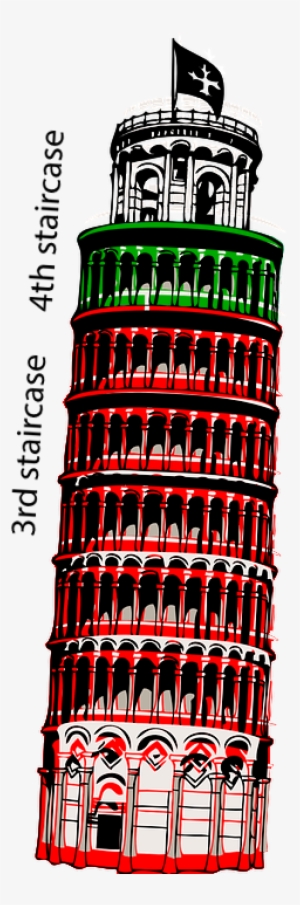 Leaning Tower Pisa Stairs Scheme - Leaning Tower Of Pisa Clipart PNG ...
