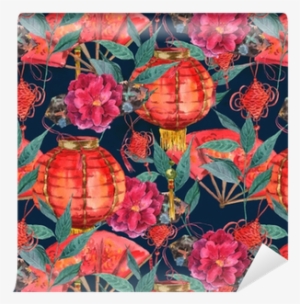 Seamless Watercolor Chinese New Year Background Wallpaper - Oriental ...