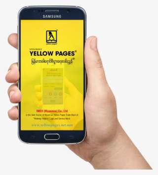 Yellow Pages Mobile App - Png Android Phone Hand PNG Image ...