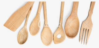 Border Of Wooden Kitchen Utensils On White Background - Utensil Border ...