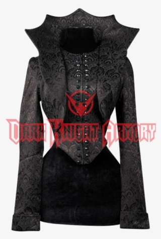 Black Brocade Evil Queen Jacket From Dark Knight Armoury - Jacket PNG ...