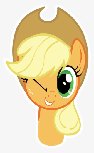 Applejack, Official, One Eye Closed, Safe, Simple Background, PNG Image ...