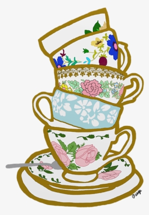 Drawn Teacup Fancy - Vintage Tea Party Clip Art PNG Image | Transparent ...