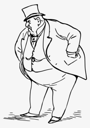 Clipart - Fat Man Line Drawing PNG Image | Transparent PNG Free ...