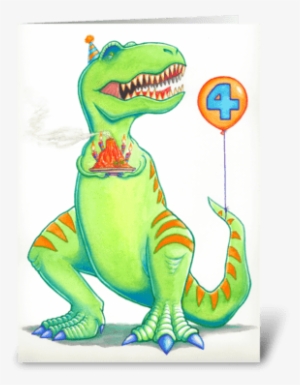 T-rex Birthday Greeting Card - Birthday PNG Image | Transparent PNG ...