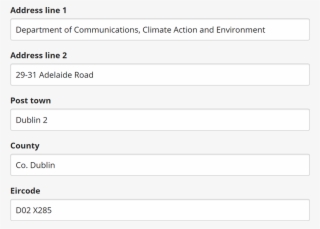 Ui Example Of Irish Address Form, With Fields Filled PNG Image ...