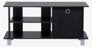Black Tv Entertainment Unit With Open Back Shelv - Furinno Simplistic ...