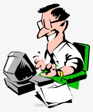 Cartoon Man Typing At Computer Royalty Free Vector - Hombre Escribiendo ...