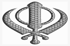 Sikh Religion Dharma Khanda Black White Criss Cross - Peace Symbols PNG ...