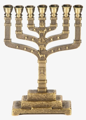 7-branch Brass Menorah - Holy Land Gifts Seven Branch Pewter Menorah ...