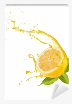 Lemon Slice With Splash, Isolated On White Background - Stock ...