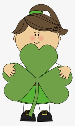 Cute Shamrock Clipart - Girl With Cat Clipart PNG Image | Transparent ...