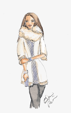 Feeling Warm Fashion Watercolor Illustration - Sketch PNG Image ...