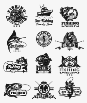 Set Of Vector Badges, Stickers On Catching Fish - Fishing Badge Vector ...