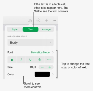 Text Controls In The Format Menu For Setting Paragraph PNG Image ...