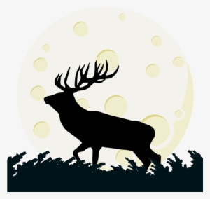Buck Deer And Moon Transparent Clipart Png Elk Png - Portable Network ...