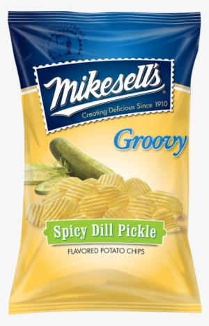 Spicy Dill Pickle Groovy Potato Chips - Mikesell's Cheddar Oven Baked ...