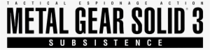 Metal Gear Solid 3 Logo Png - Metal Gear Solid 3 Logo PNG Image ...