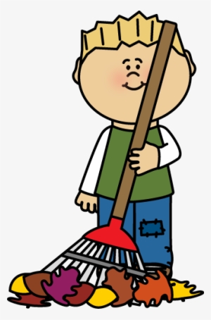 Raking Leaves Clipart - Fall Season Clipart Black And White PNG Image ...