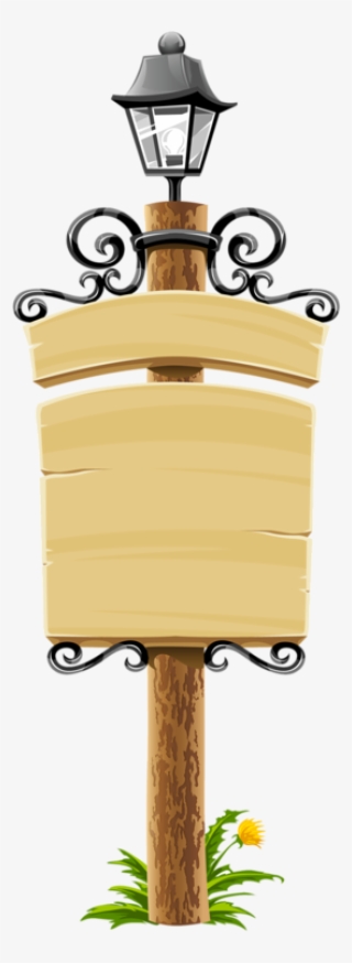 Lamp Post Blank Sign - Sign Board Vector Png PNG Image | Transparent ...
