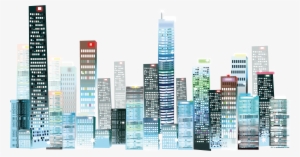 Rise Painted Buildings Urban Night Sky 1501*1501 - Graphic High Rise ...