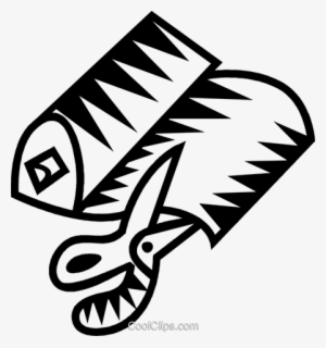 Scissors Cutting A Bolt Of Fabric Royalty Free Vector - Scissors ...