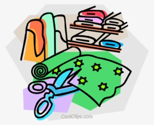 Cutting Fabric Royalty Free Vector Clip Art Illustration - Fabric ...
