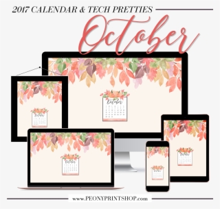 October 2017 Tech Pretties Printable Calendar PNG Image | Transparent ...