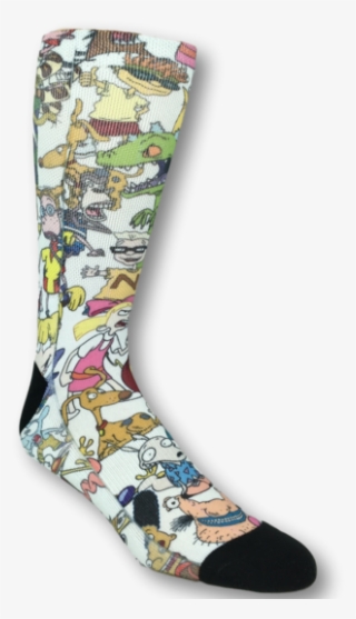 Nickelodeon Characters Printed Cartoon Socks By Odd - Sock PNG Image ...