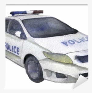 Watercolor Sketch Of Police Car On White Background - Police Car PNG ...