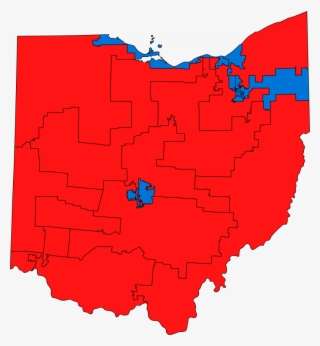 Ohio Congressional Map With Party Colors - Election Map Of Ohio PNG ...