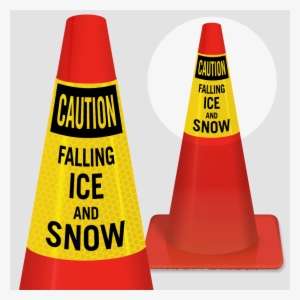 Caution Falling Ice And Snow Cone Collar - Caution Wet Floor Red Sign ...